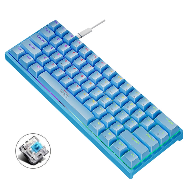 LEAVEN K620 61 teclas Hot Plug-in Glowing Game Teclado mecánico con ca – KYRIOS