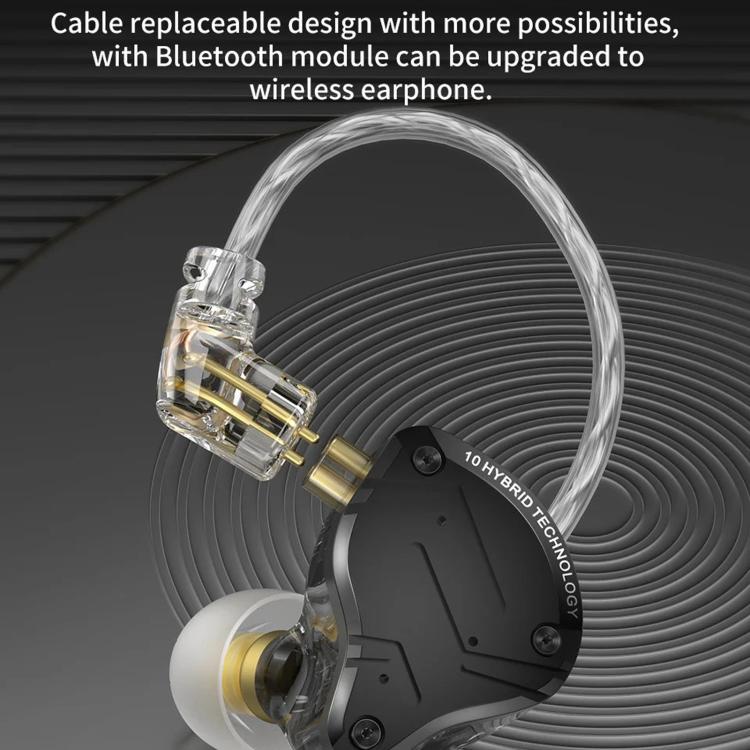 Auriculares con cable KZ-ZS10 PRO X de 10 transductores (dinámicos + a ...